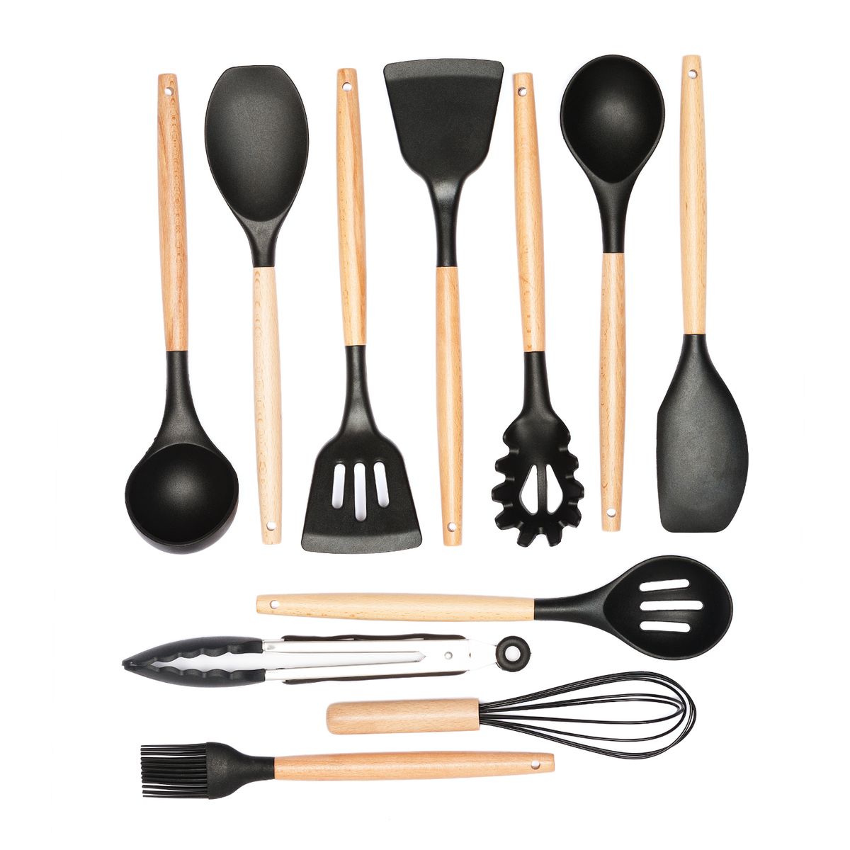 12 Piece Silicone Kitchen Utensils Set - Black | Shop Today. Get it ...