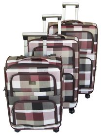 Red/White Plaid 3-Piece Luggage Set | Shop Today. Get it Tomorrow ...