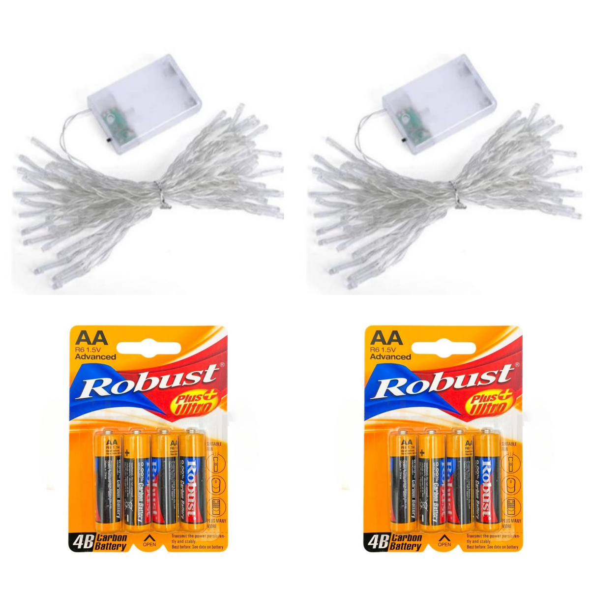 2 X 10M Indoor Battery Christmas LED & String Light Decoration with ...