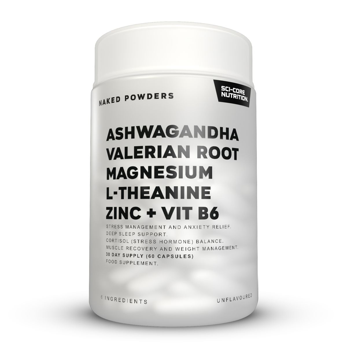 Ashwagandha, Valerian Root, Magnesium, L-Theanine, Zinc, Vit B6 - 60 ...