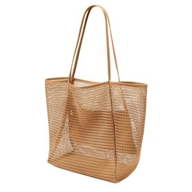 Packable Beach Mesh Shoulder Tote Bag with Zippered Inner Pocket | Shop ...