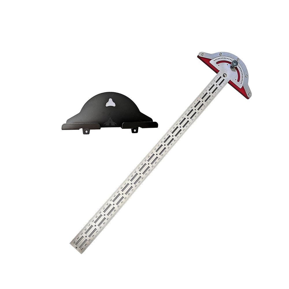 Woodworking Ruler Multi-Function Angle Measure Ruler with Storage Rack ...