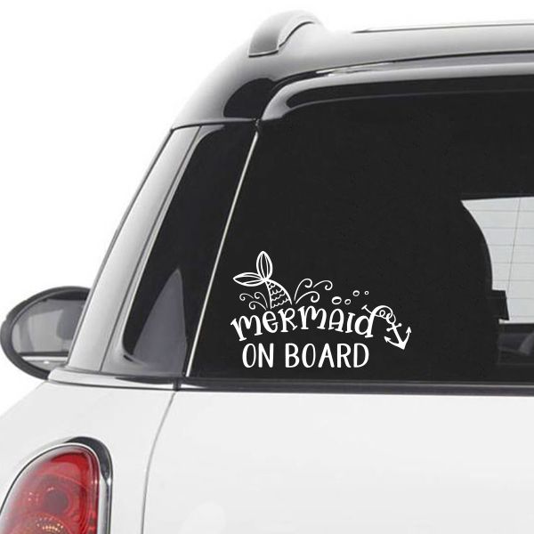 Mermaid on board car vinyl decals - set of 4 | Shop Today. Get it ...