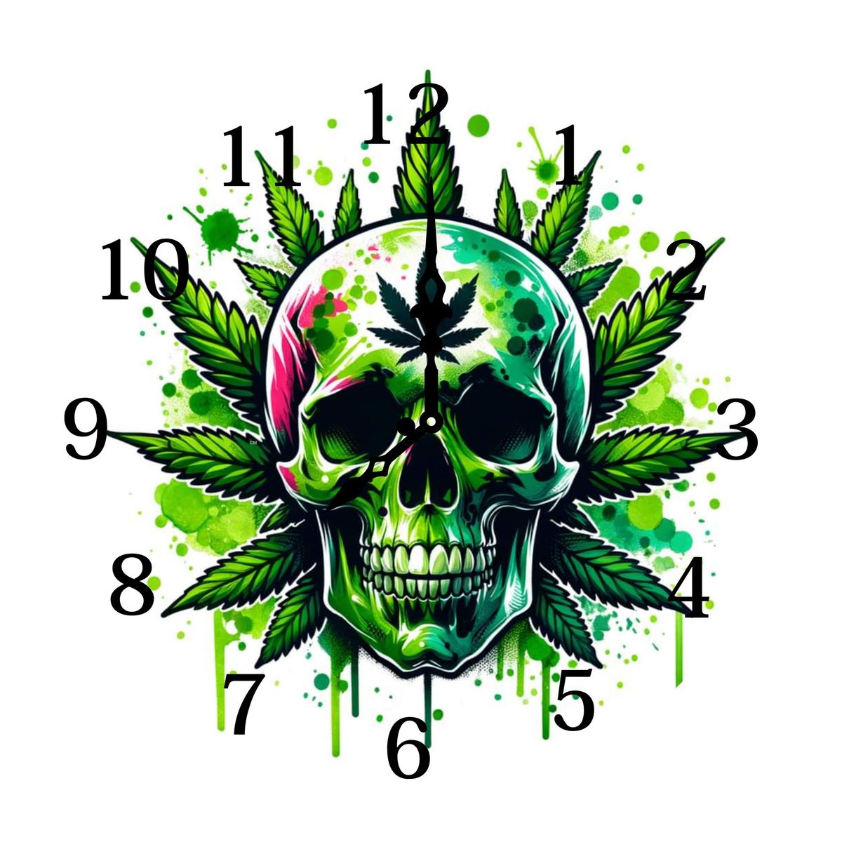 Skull & Weed Design Analogue Wall Clock | Shop Today. Get it Tomorrow ...