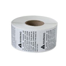 5x5cm Warning Label Permanent Self-adhesive Stickers - 1000 Labels/Roll ...