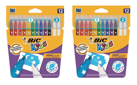 BIC Kids Magic Felt Tip Pens Medium Point Assorted Colours 12's - Pack ...