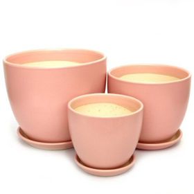 Pot Cover Set Pink Matt 23dx18, 18dx16, 14dx14cm | Shop Today. Get it ...