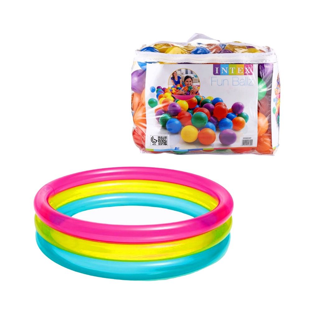 Intex Inflatable Toddler Swimming Pool with 100 Balls – Baby Toys ...