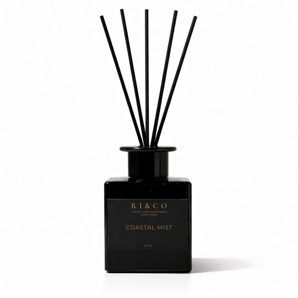 Luxury Coastal Mist Reed Diffuser 200ml - Black Glass Home Fragrance ...