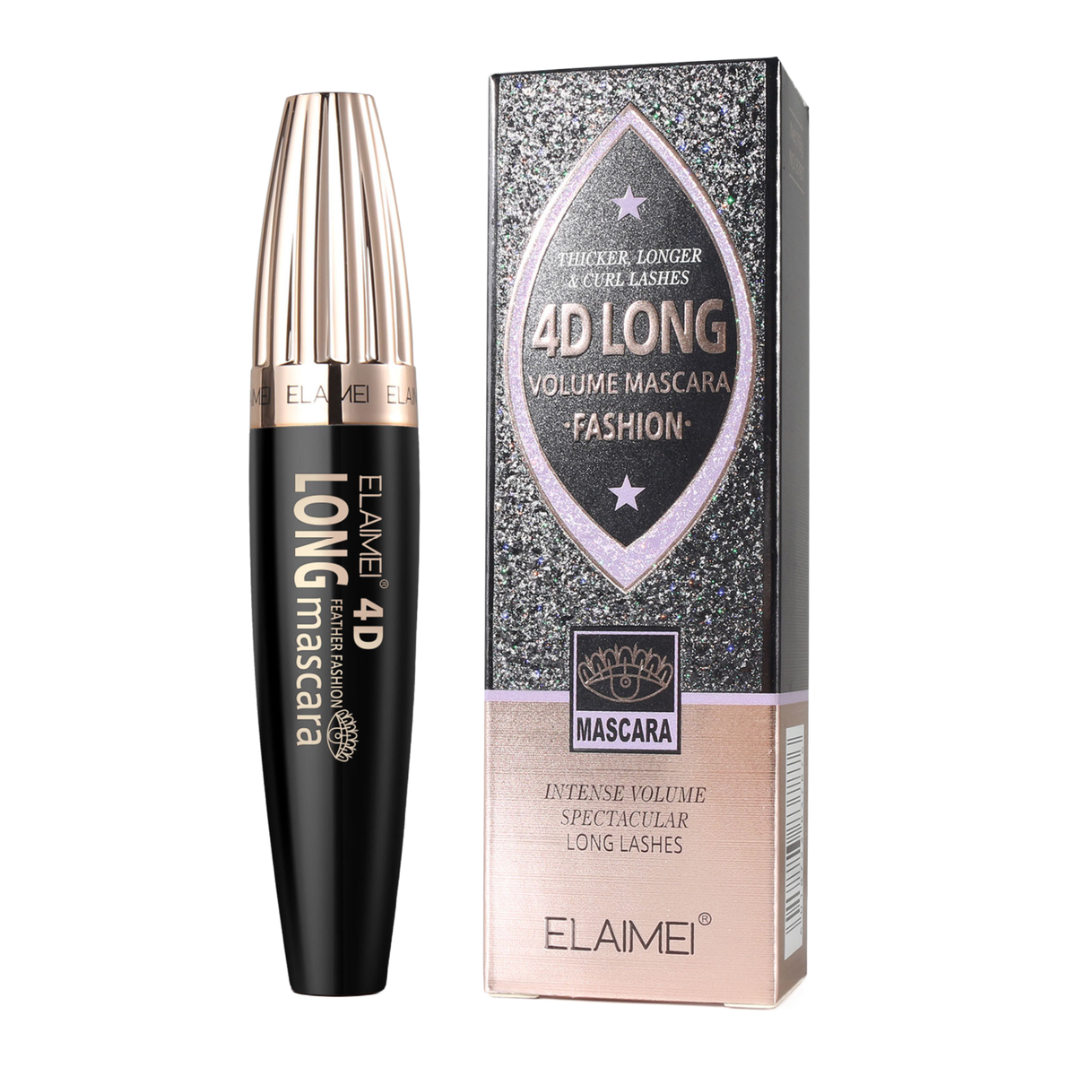 4D Long Volume Mascara -Thicker Longer and Curl Lashes-Intense Volume ...