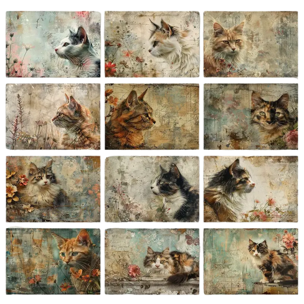 Vintage Floral Cat Scrapbooking Paper | Shop Today. Get it Tomorrow ...