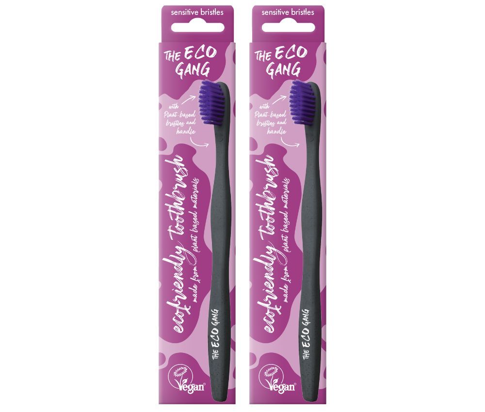The Eco Gang Plant-Based Toothbrush Sensitive - Purple - 2 Pack | Shop ...
