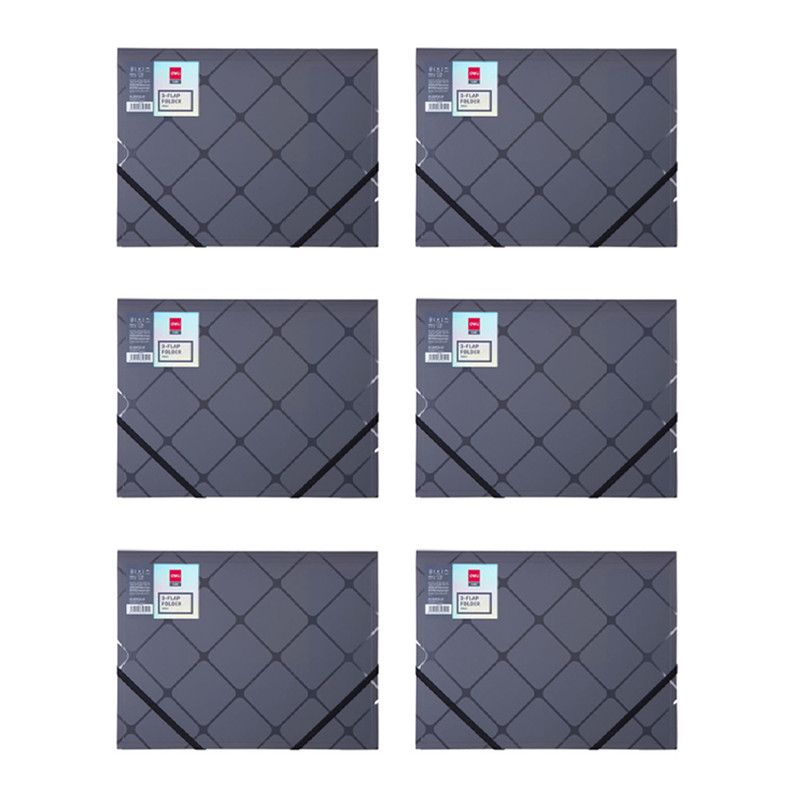Deli - Grey A4, 3 Flap Elastic Folder - 6 Pack | Shop Today. Get it ...