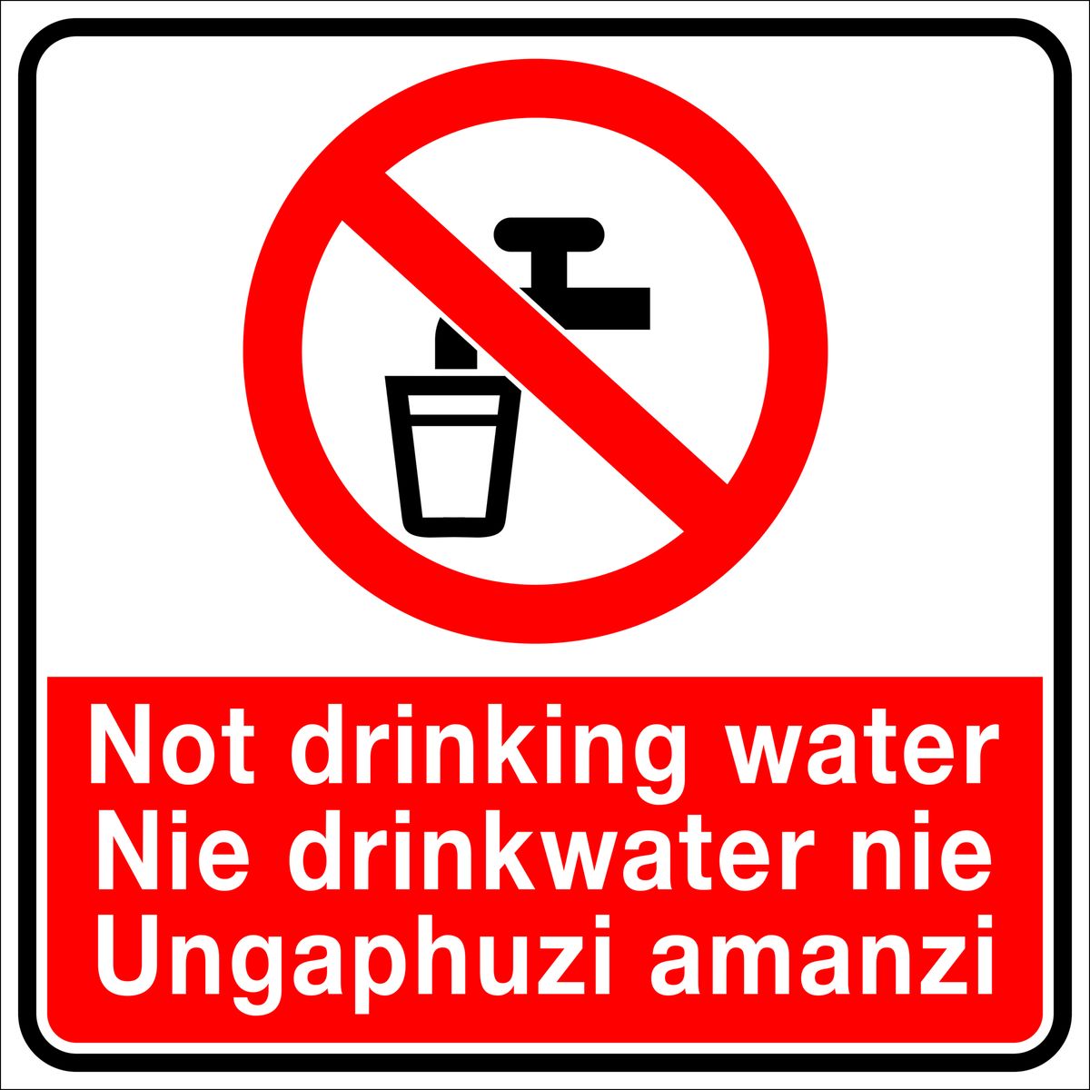 Not drinking Water Sign 19x19cm - 2 Pack | Shop Today. Get it Tomorrow ...