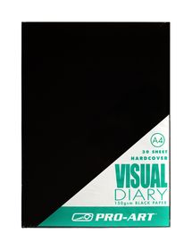[BLACK PAPER] Pro-Art Hardcover Black Visual Diary 150gsm A4 - 30 ...