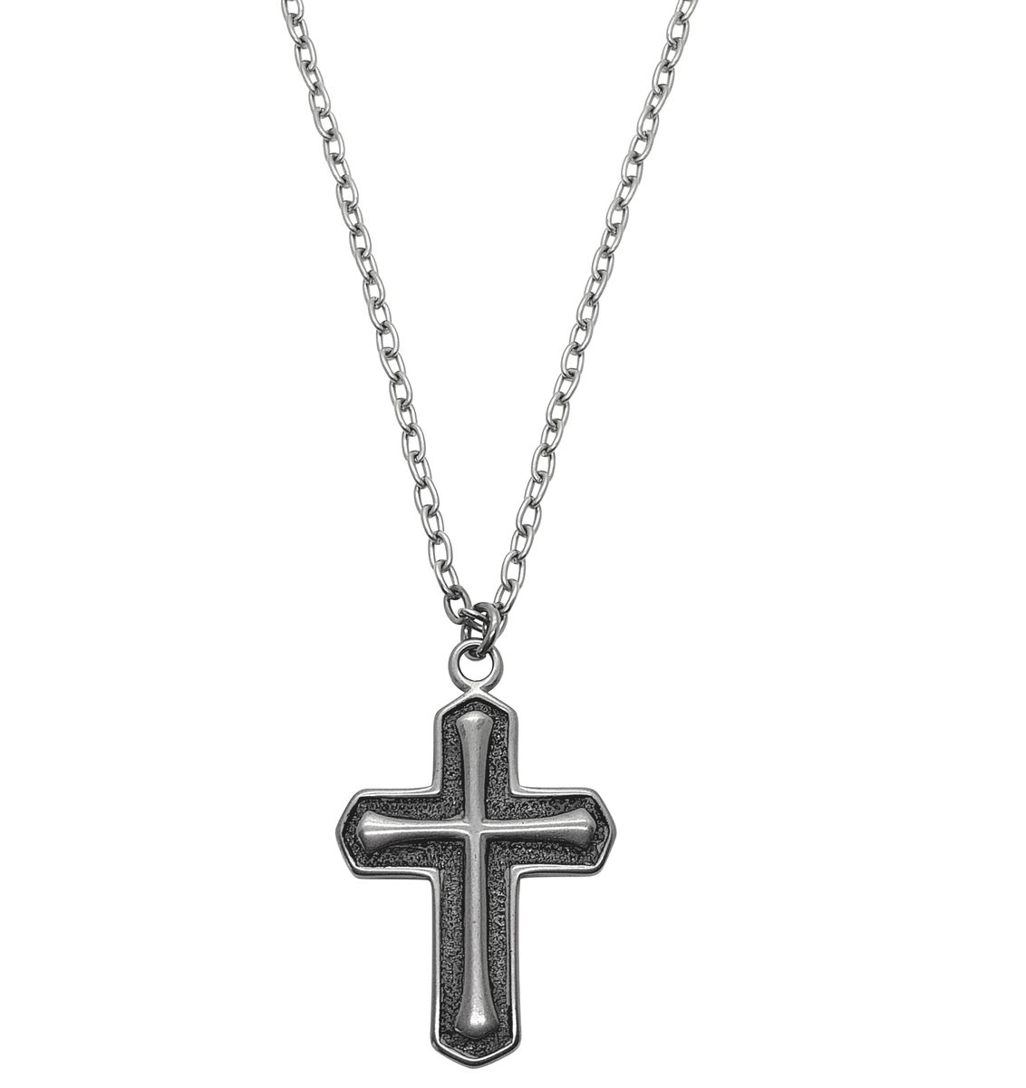 Stainless Steel Double Cross With Rounded Link Chain | Shop Today. Get ...