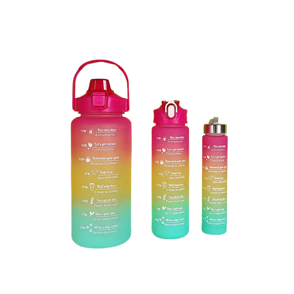 3-Piece Nesting Gradient Motivational Water Bottle Set | Shop Today ...