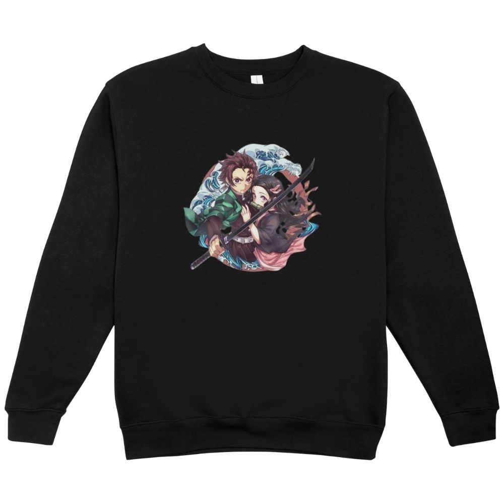 Demon Slayer Duo Unisex Black Crew Neck Pullover - Sweater | Shop Today ...