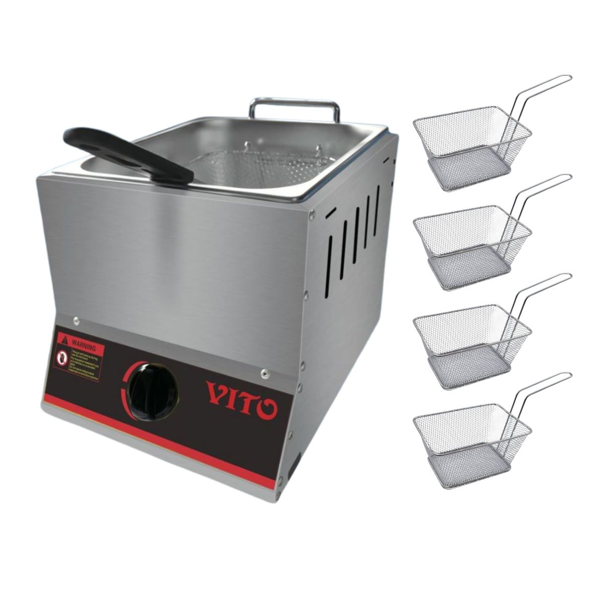 Vito dfg-6l 6L Gas Deep Fryer and 4 Chip Baskets | Shop Today. Get it ...