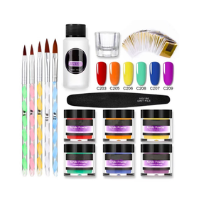 15 Piece Acrylic Powder Starter Kit with 6 Acrylic Powder Colours ...