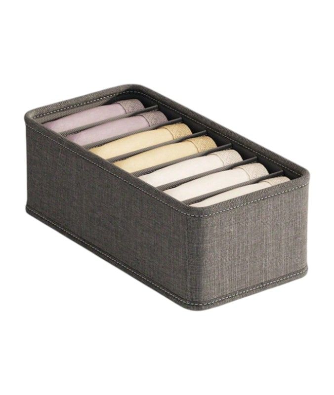 Foldable Underwear Storage Box With 7 Grid Compartments - Grey | Shop ...