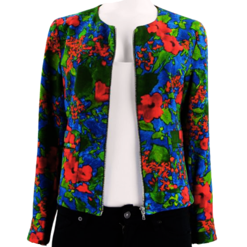 Stylish Floral Patterned Cropped Blazer with Lining | Shop Today. Get ...