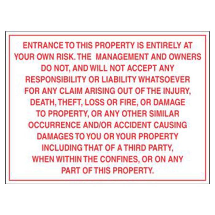 Detailed Enter At Your Own Risk Sign 400 x 300mm | Shop Today. Get it ... Detailed Enter At Your Own Risk Sign 400 x 300mm | Shop Today. Get it ...