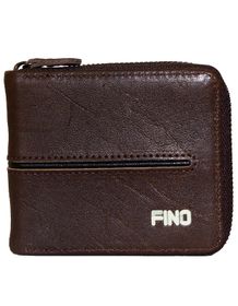 Fino DWS-826 Genuine Leather Zip Around with Line & Logo Wallet with ...