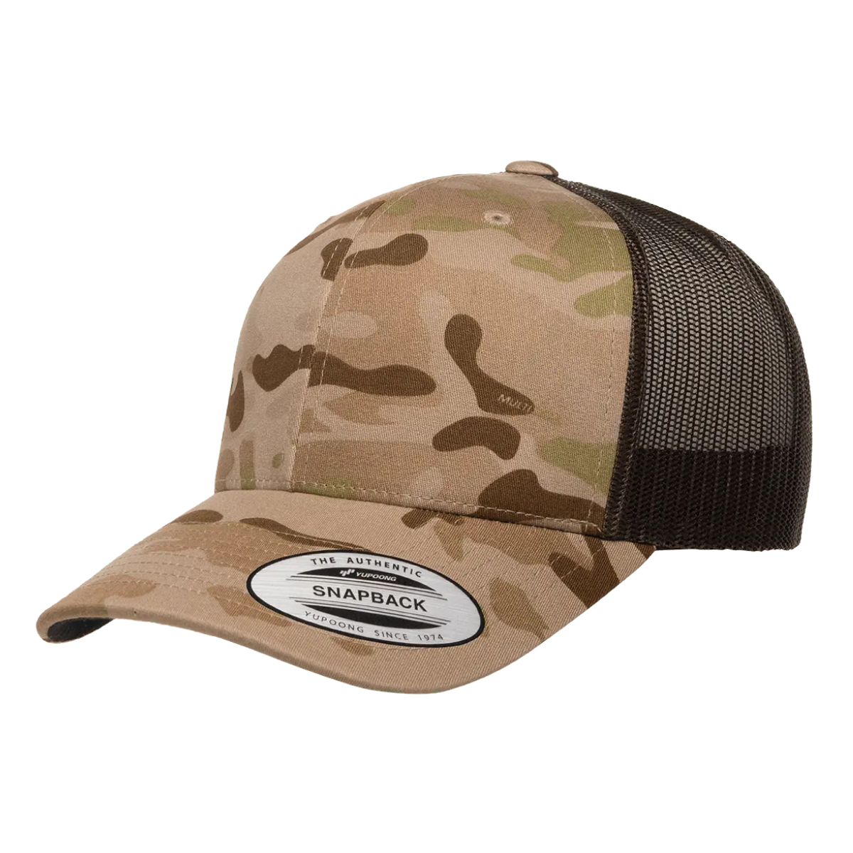 Multicam Arid Brown Curved Peak Adjustable Mesh Retro Trucker Cap ...