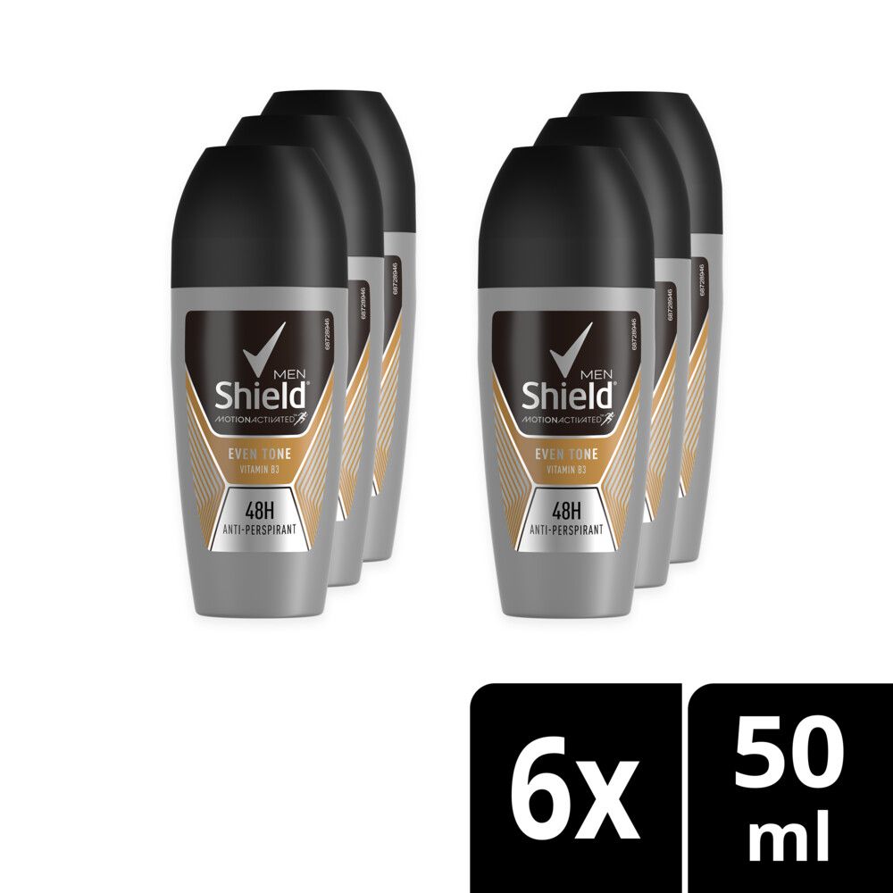 Shield Men Even Tone Antiperspirant Roll-On Deodorant 6x50ml | Shop ...
