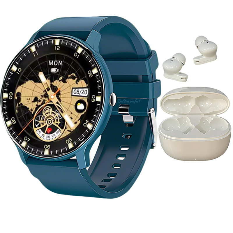Men's Smartwatch & Wireless Earphones Set with Health Tracking & Call ...