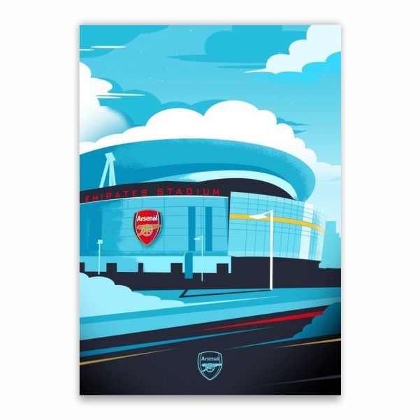 Emirates Stadium Cartoon Poster - A1 | Shop Today. Get it Tomorrow ...