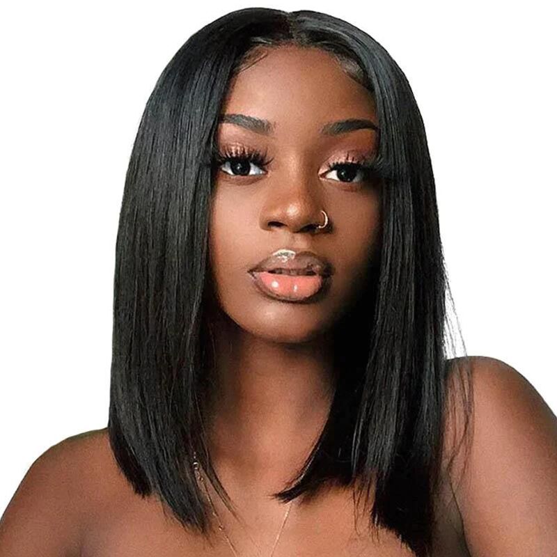 VSP Glueless Bob Full Frontal Straight 12-inch Brazilian Human Hair ...