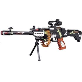 Retractable barrel Belt Luminous Vibration Gun Head Machine gun toy for ...