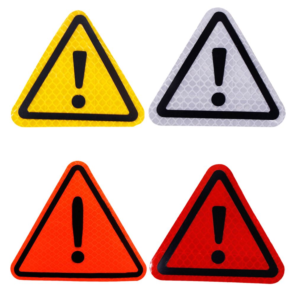 Automotive Reflective Warning Triangle Safety Decal Sticker Set of 4 ...