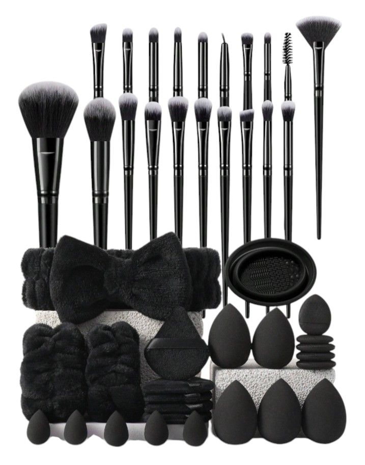 24 Piece Beauty Tool Set With 20 Makeup Brushes - Black | Shop Today ...