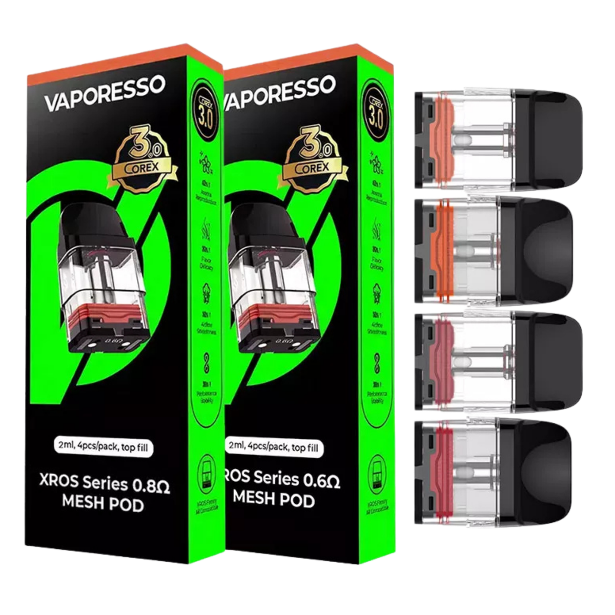 Vaporesso XROS Pods (COREX 3.0) / 3ml / 0.8 ohm Mesh (4 Pack) | Shop ...