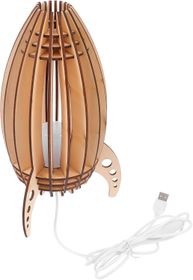 Creative Wooden Rocket-Shaped Bedside Night Light with Dimmer Switch ...