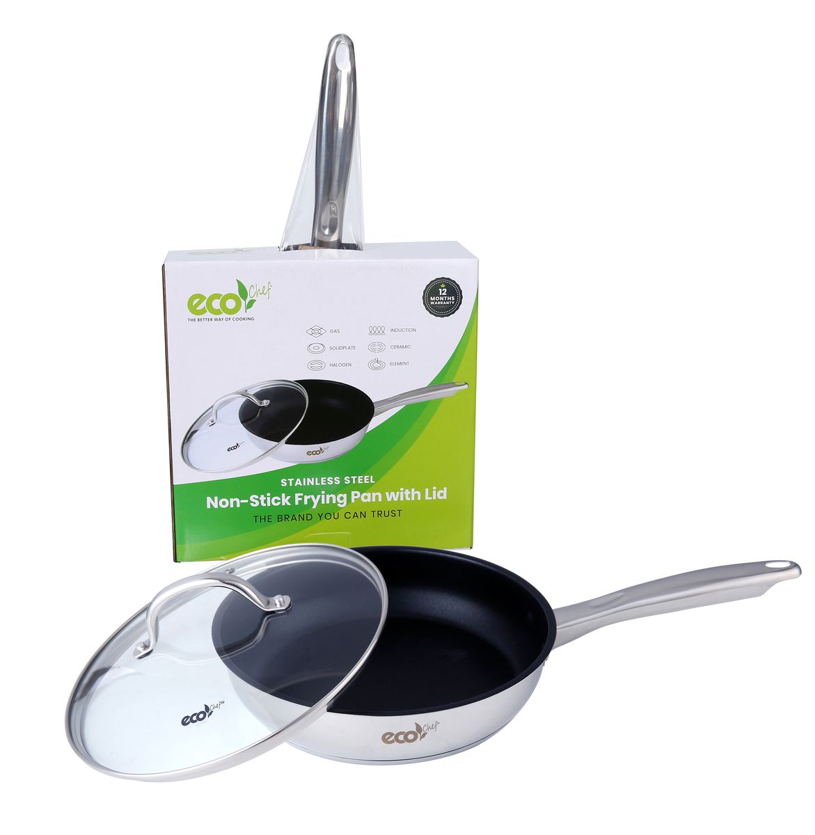 Eco Chef 24cm Non-Stick Stainless Steel Frying Pan | Shop Today. Get it ...