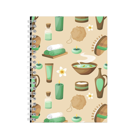 At the Spa Pattern A5 Notebook Pad with Lines Trendy Graphic Present ...