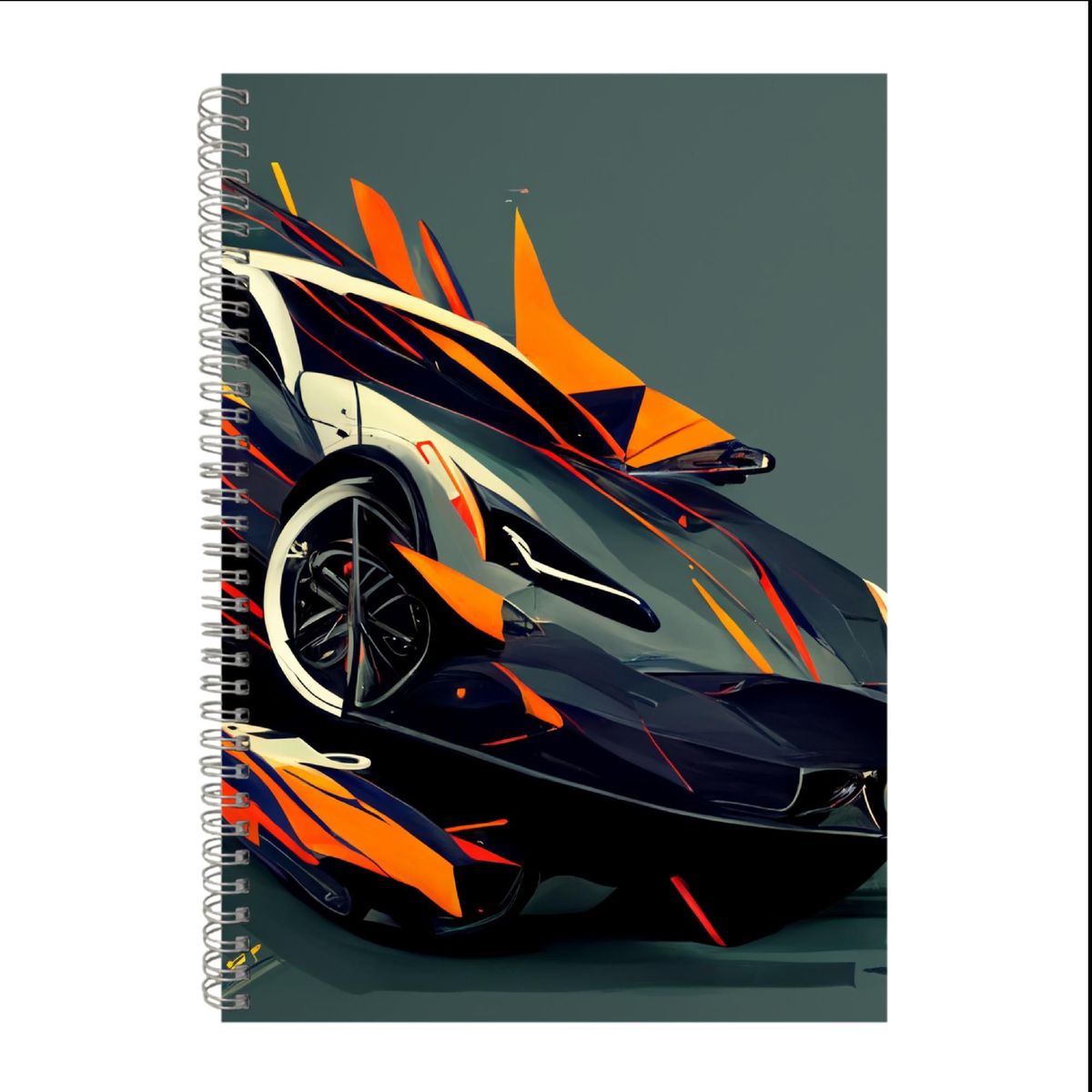 Black Orange A4 Notebook Pad Racing Car Lovers Trendy Graphic ...