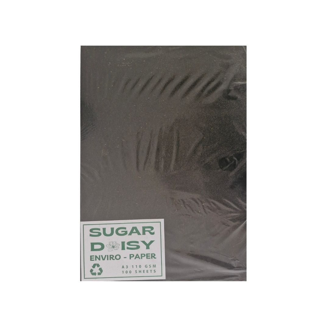 Sugar Daisy Enviro Paper-Sugar Paper- A3-110gsm -100sheets-Black | Shop ...