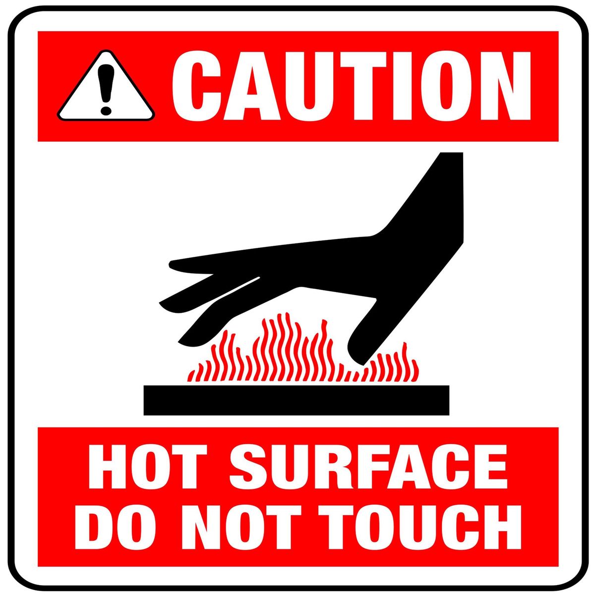 Caution Hot surface do not touch 29x29cm sign - 2 Pack | Shop Today ...
