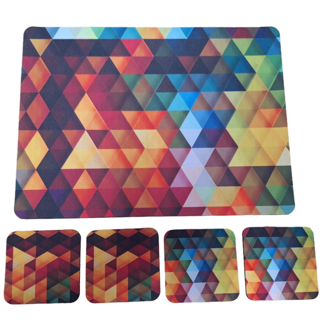 Bar Mat & Coasters - Colourful Diamond Abstract | Shop Today. Get it ...