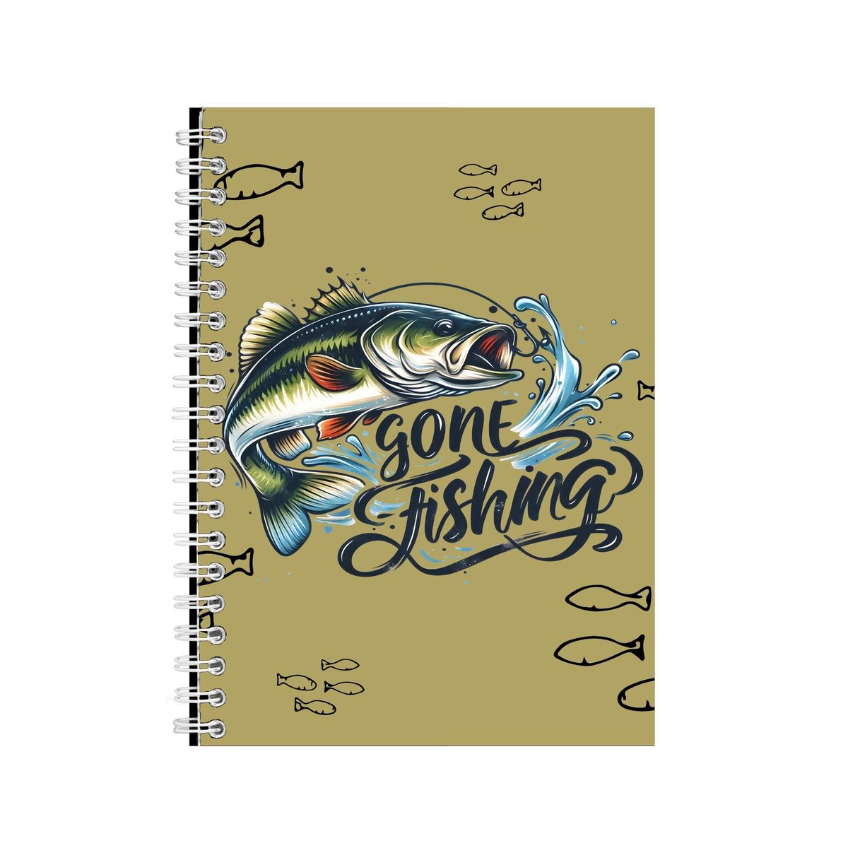 Caught A5 Notebook Spiral and Lined Fishing Lovers Graphic Notepad Gift ...