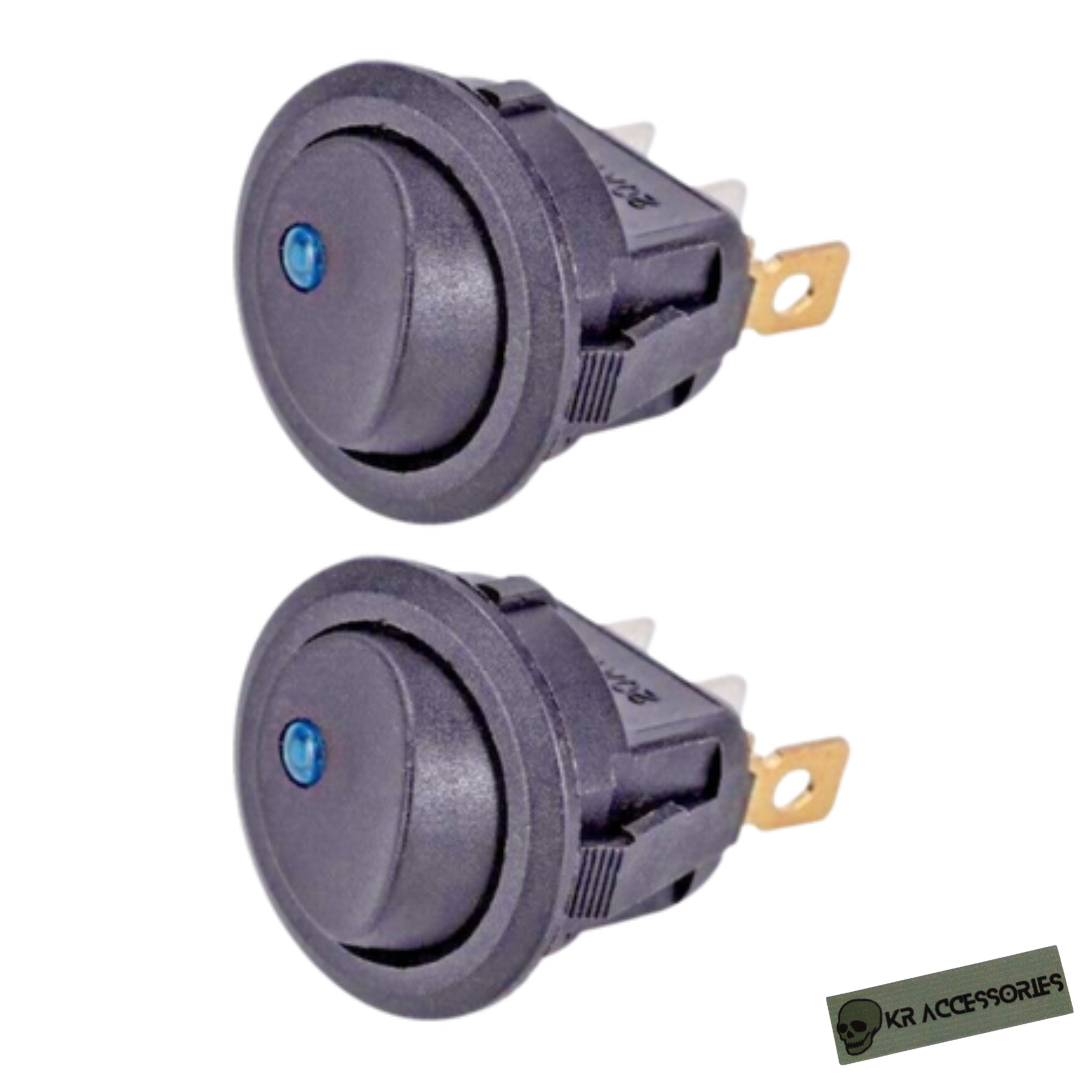 On/Off Round Mini Rocker Toggle Switch 3-Pin with LED (2-Piece) | Shop ...