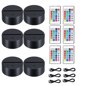 Craft Set of 6 3D Night LED Light Lamp Bases | Shop Today. Get it ...