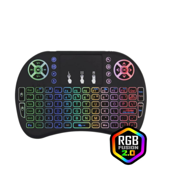 Mini Rainbow Backlit Wireless Keyboard Touchpad PC, TV - BT Mini ...