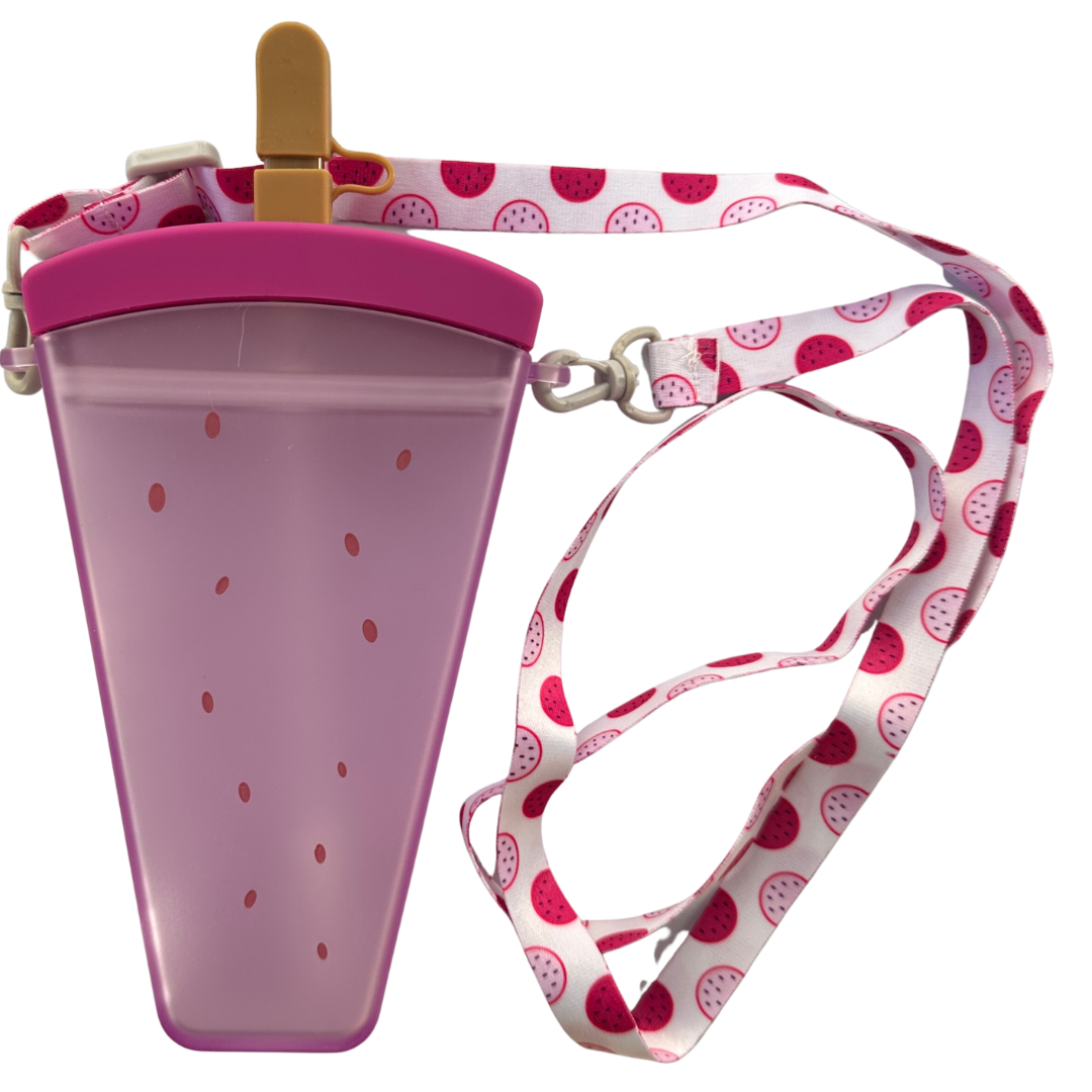 Pink Watermelon Slice Sipping Bottle With Strap (320ml) | Shop Today ...