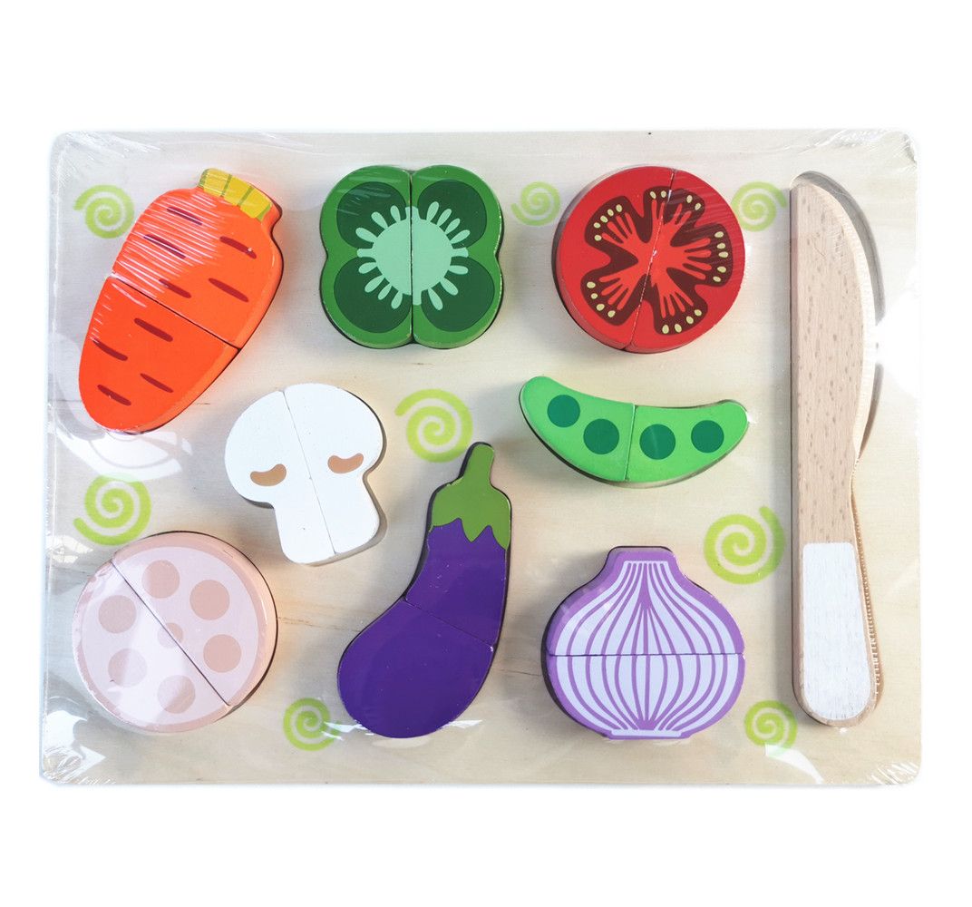 Wooden Cutting Food Cutting Fruit Cutting Vegetable Set - Brinjal ...
